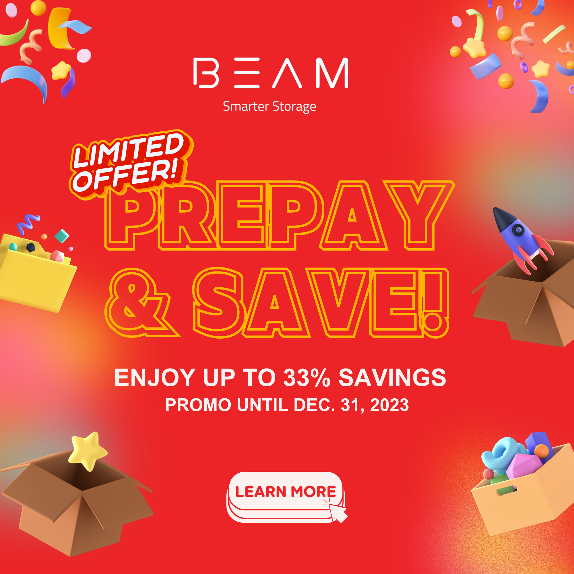 PREPAY AND SAVE PROMO! - BEAM Space